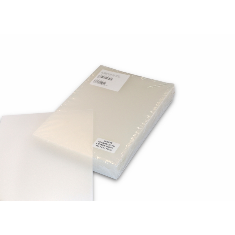 COVERS FROSTED PVC POLYPROP A5 500 MICRON 100 PER PACK - Duplo Supplies